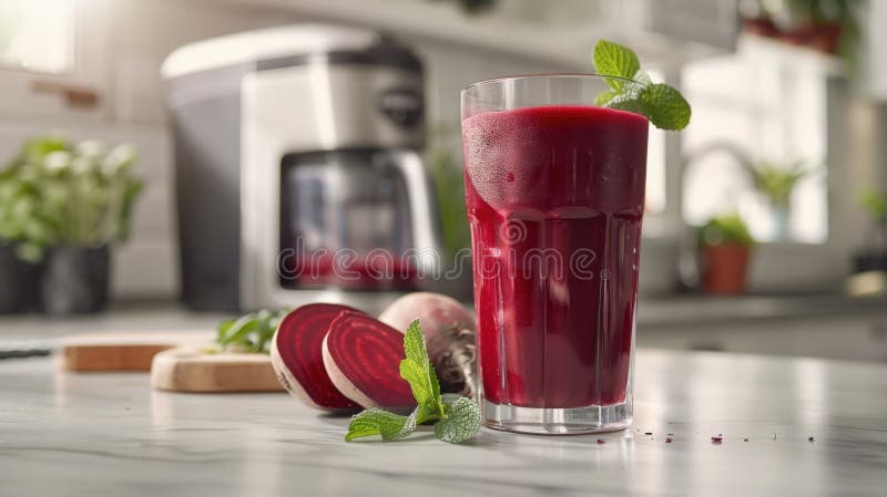 Fresh Beetroot Juice in a Contemporary Setting Stock Photo - Image of ...