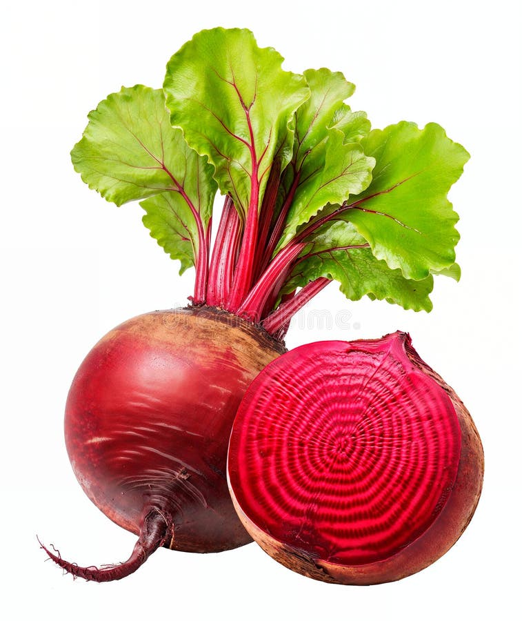 One Whole Beetroot with Leaves Isolated on White Background Stock Photo ...