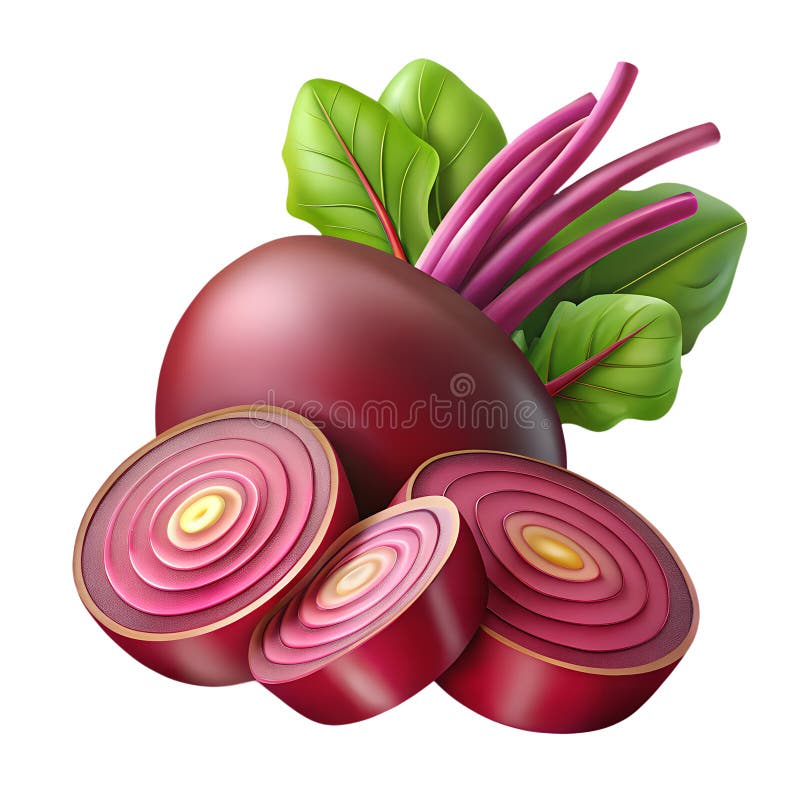 Fresh Beetroot with Slices Realistic 3D Render of Red Beet Vegetable ...