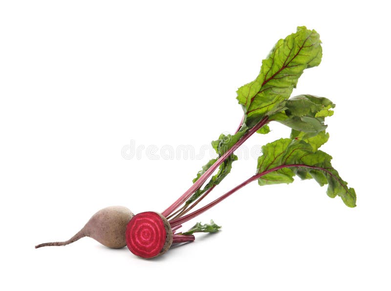 Fresh Beets with Leaves on White Stock Photo - Image of bright, chard ...