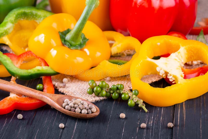 Fresh Bell Pepper or Capsicum, Sweet Pepper Stock Photo - Image of ...