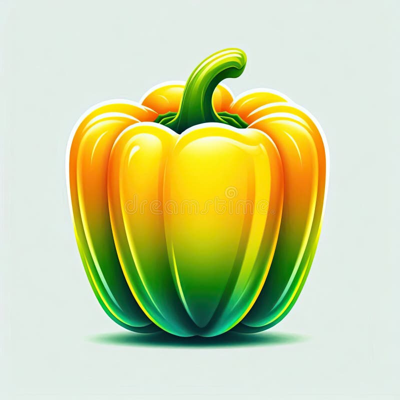 Fresh Bell Pepper Digital Art Stock Illustration - Illustration of ...