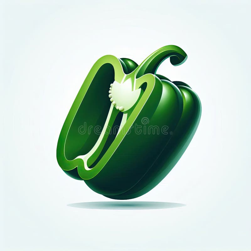Fresh Bell Pepper Digital Art Stock Illustration - Illustration of ...