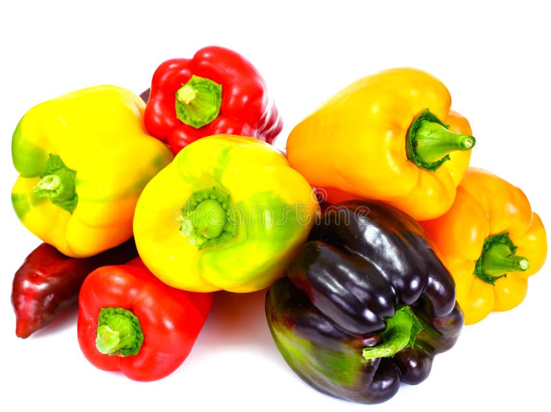 Fresh Bell Pepper. Isolated on White Stock Image - Image of length ...