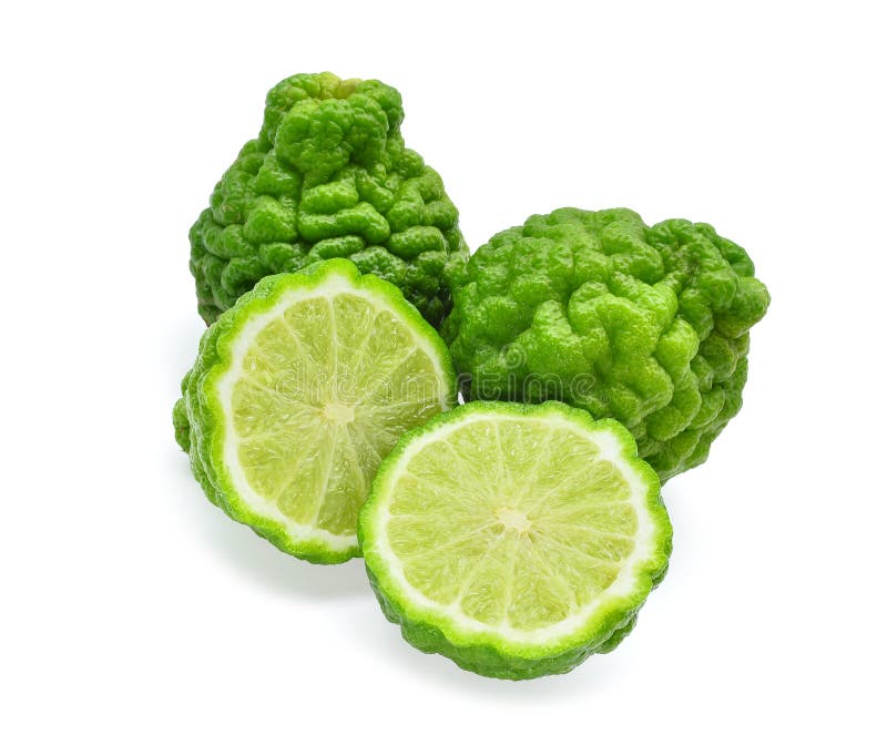 Fresh Bergamot Isolated on White Stock Photo - Image of kaffir, healthy ...