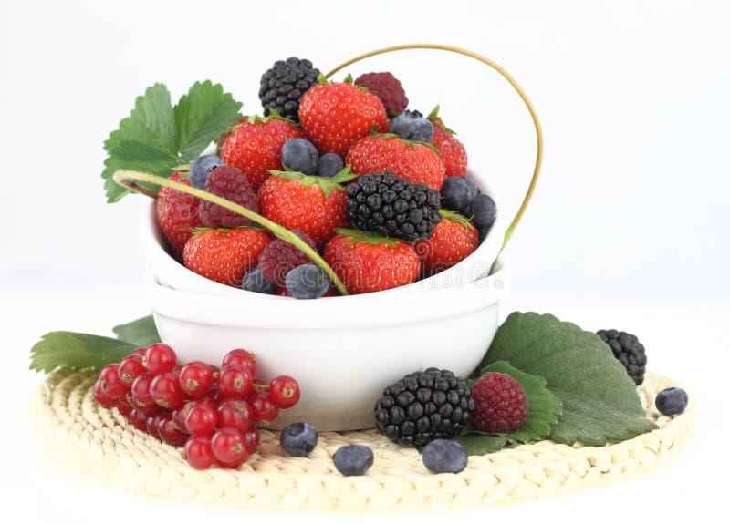 Fresh berries stock photo. Image of basket, organic, leaves - 21438838