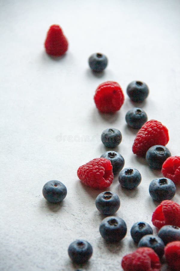 Fresh Berries on a Grey Table Stock Image - Image of raspberry, foodie ...