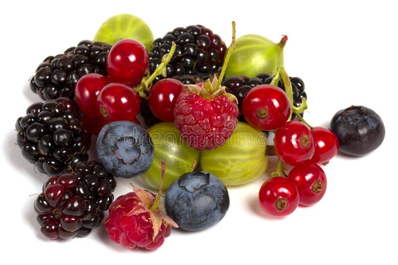 Fresh berries isolated stock photo. Image of diet, collage - 32381646