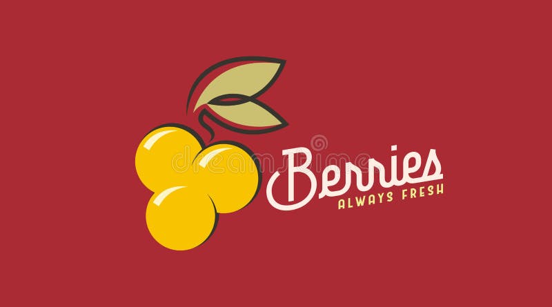 Fruit Berry Logo Template Vector Stock Illustration - Illustration of ...