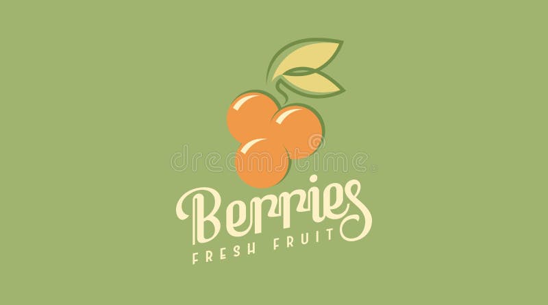 Fruit Berry Logo Template Vector Stock Illustration - Illustration of ...