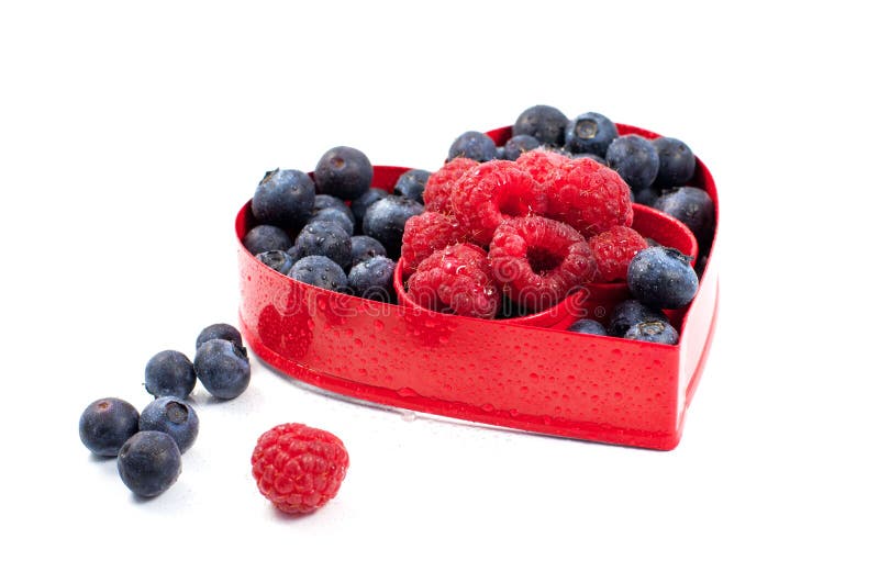 Fresh berries Valentine stock image. Image of full, holiday - 18141813