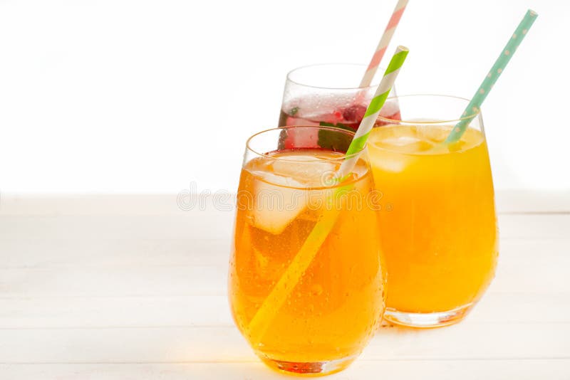 Refreshing Cold Fruit Drinks Stock Image - Image of citrus, cold: 246087247
