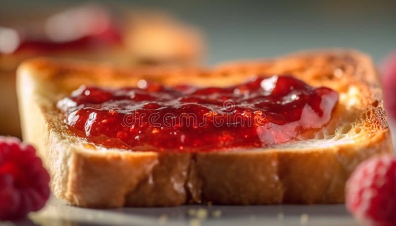 Fresh Berry Jam on Toasted Bread Slice Generated by AI Stock Illustration - Illustration of food ...