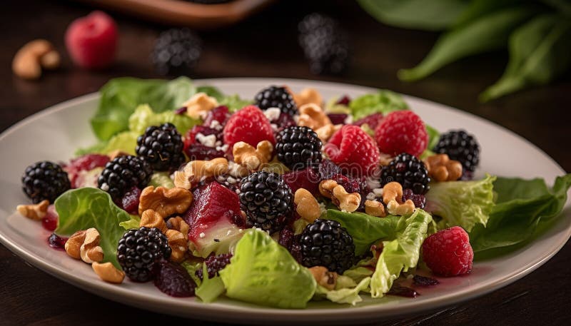 Fresh Berry Salad Raspberry, Strawberry, Currant, and Cranberry ...