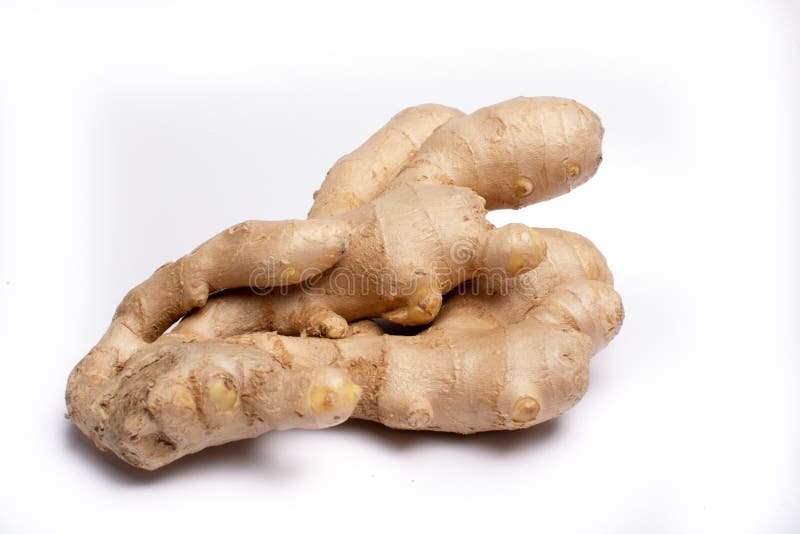 Fresh Big Ginger Root Close Up Copy Space Isolated on White Back Stock ...