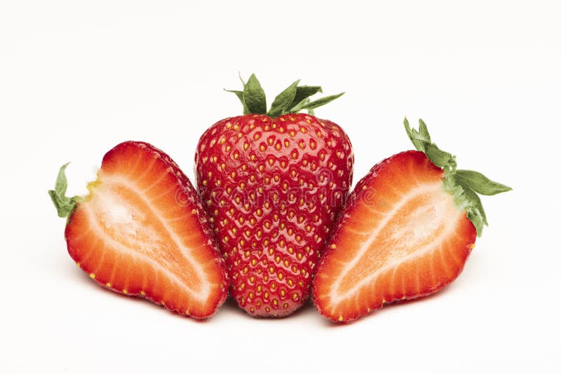 Fresh Big Strawberries on a White Surface Stock Photo - Image of ...