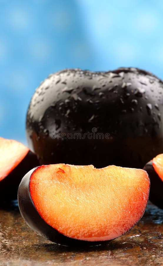 Fresh black Plums stock photo. Image of vitamins, sweet - 5799796