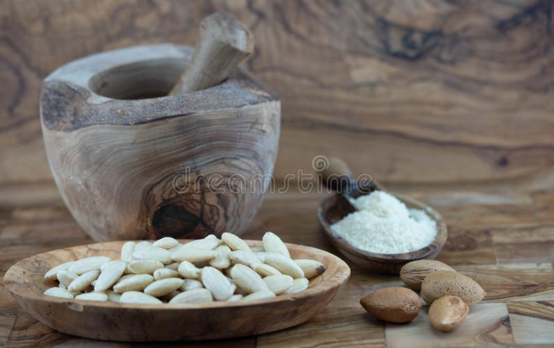 Fresh blanched almonds stock image. Image of health - 304710729