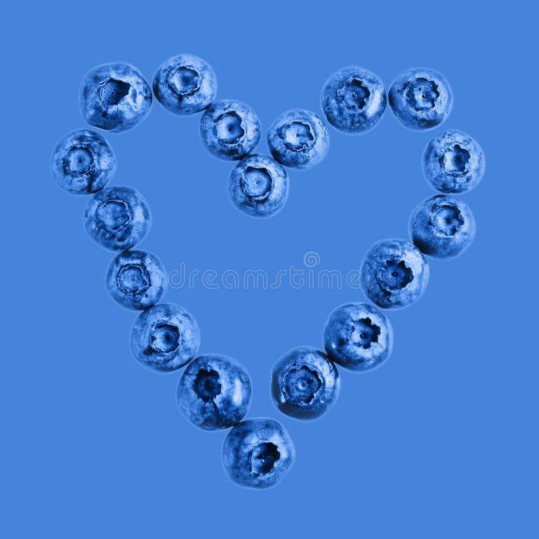 Fresh Blue Blueberry Heart Shape Stock Image - Image of love, heart ...