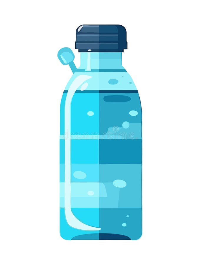 Fresh Blue Liquid in Plastic Bottle Illustration Stock Vector ...