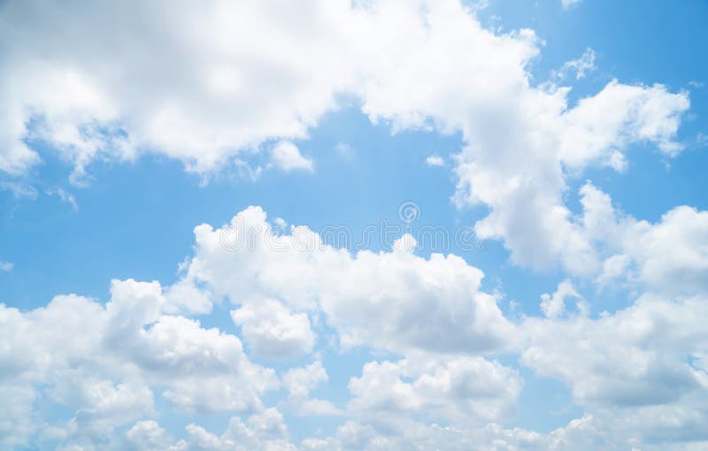 Bright Blue Sky with Fluffy White Clouds, the Idea for the Feeling of ...