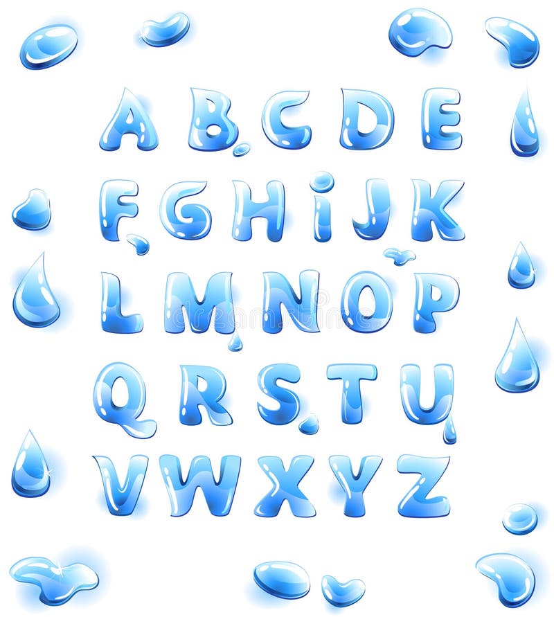 Water font stock vector. Illustration of type, typeface - 249454369