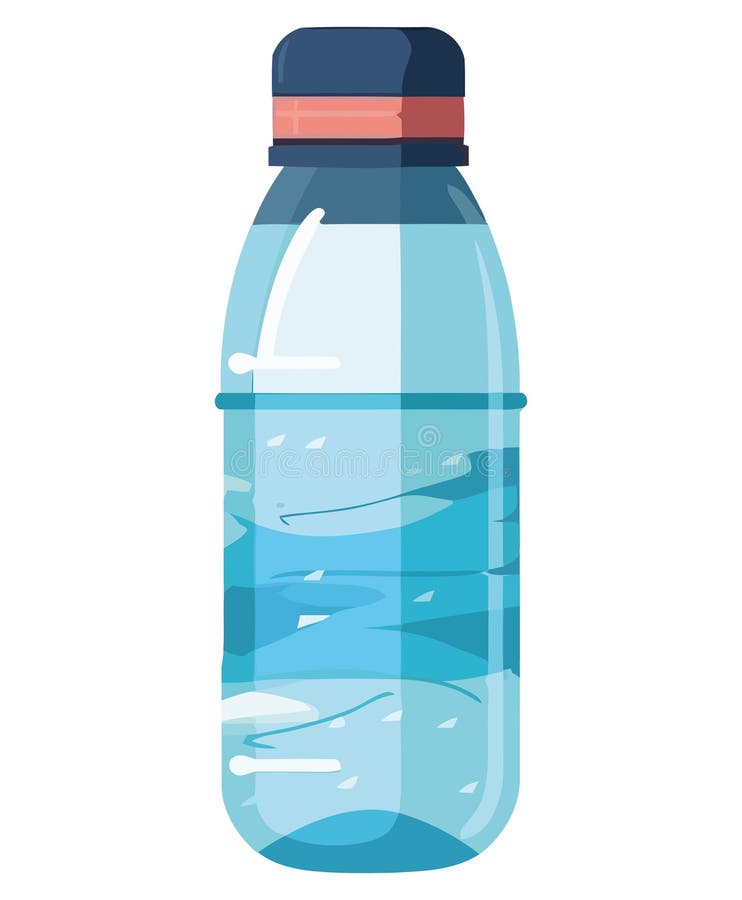 Fresh Blue Water in Plastic Bottle Stock Vector - Illustration of full ...