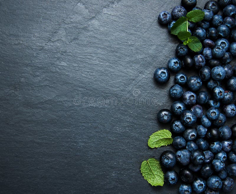 Fresh Blueberries on a Stone Background Stock Photo - Image of natural ...