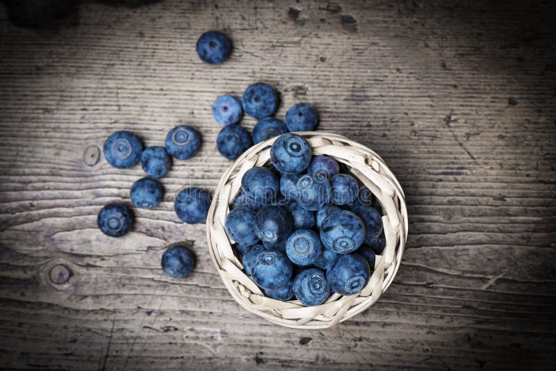 Fresh Blueberries on an Old Table Stock Photo - Image of season ...