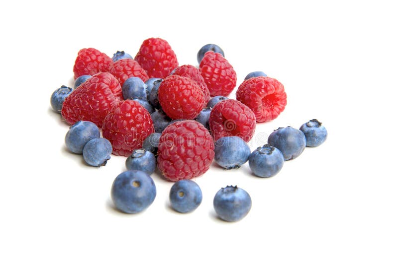 Blueberries and One Raspberry Stock Image - Image of good, healthy: 4384477