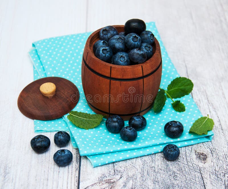 Fresh Blueberries on a Table Stock Photo - Image of green, nature ...