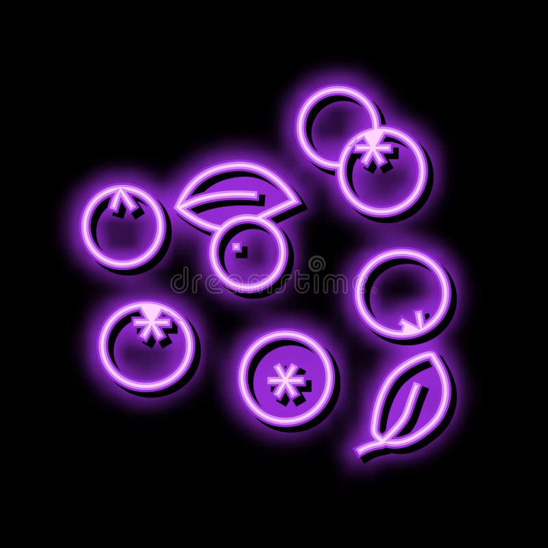 Fresh Blueberry Berry Neon Glow Icon Illustration Stock Vector ...