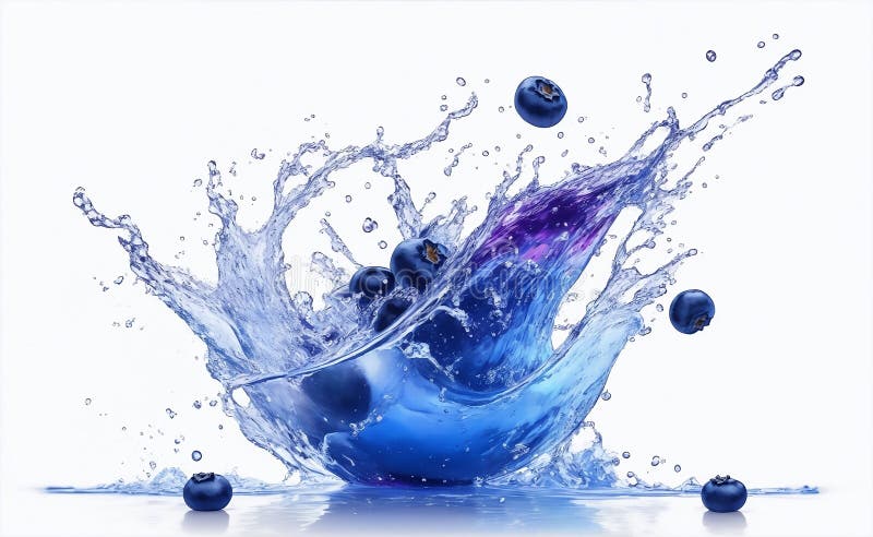 A Fresh Blueberry Fruit with Water Splash, Generative AI Illustration ...