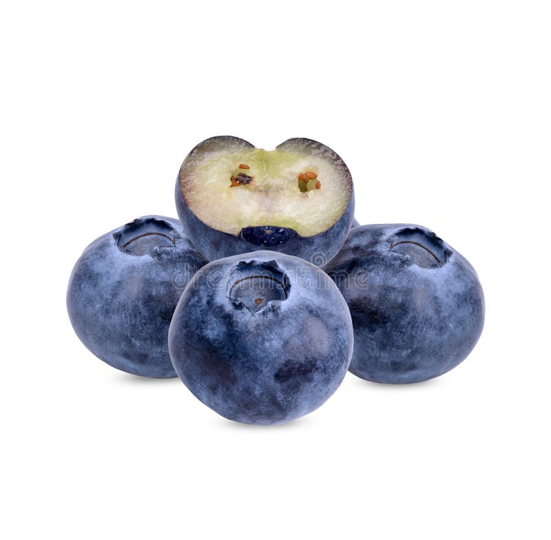 Fresh Blueberry with Drops Isolated on White Background Stock Photo ...