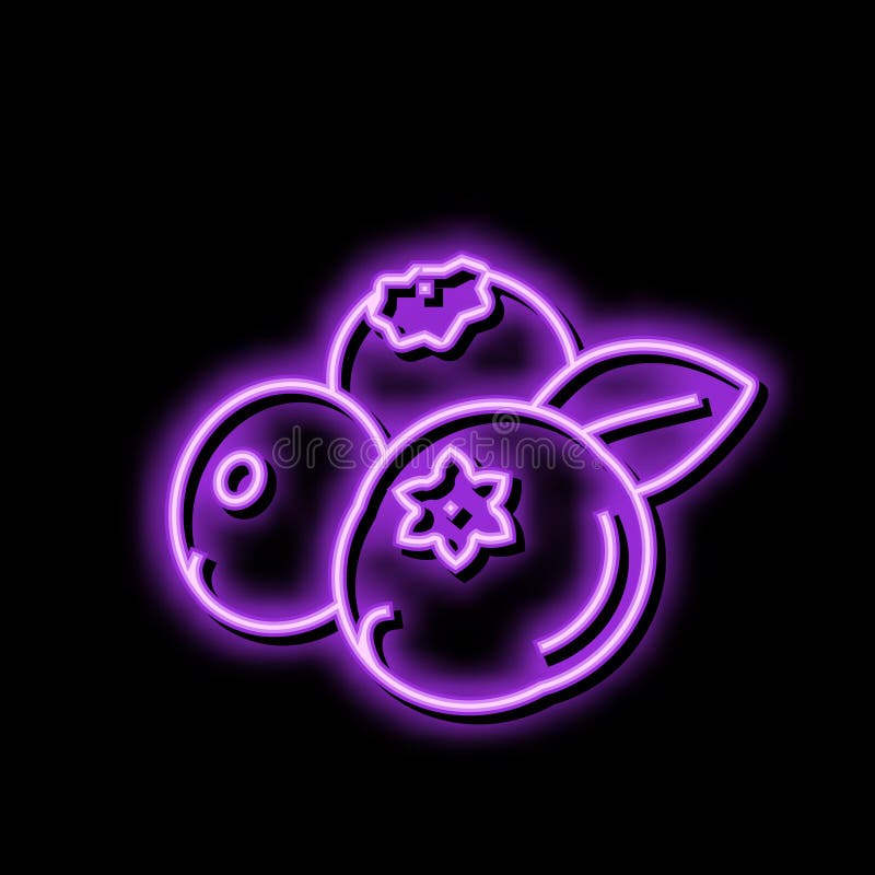 Fresh Blueberry Leaf Neon Glow Icon Illustration Stock Vector ...