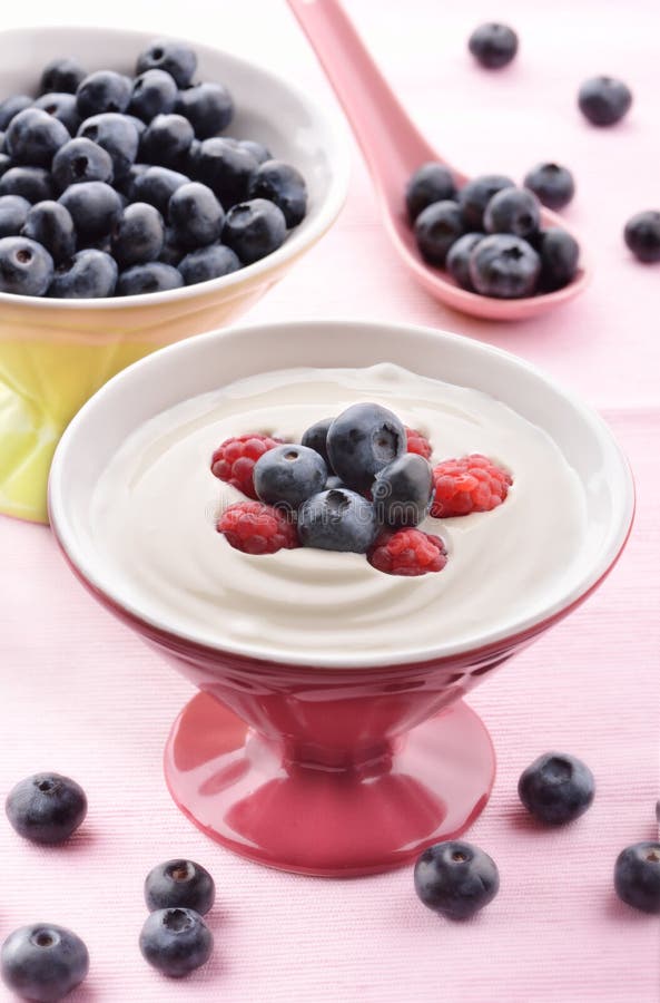 Raspberry yogurt stock photo. Image of fruits, natural - 25373546