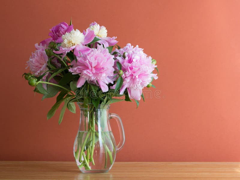 Fresh bouquet of peonies stock photo. Image of arrangement - 31473638
