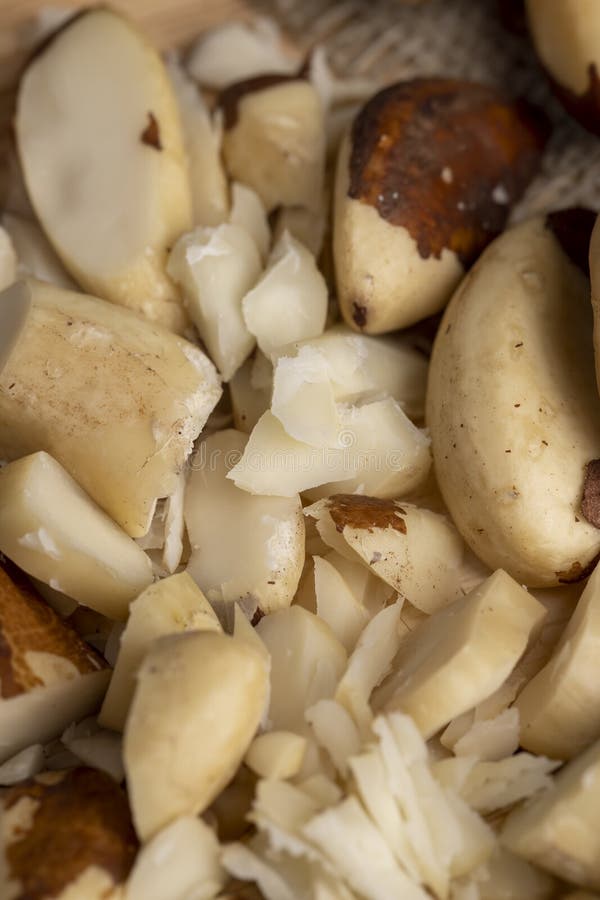 Fresh Brazil Nuts Peeled from the Shell on the Table Stock Image ...