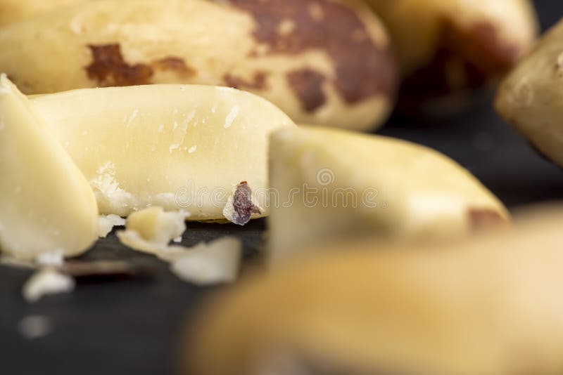 Fresh Brazil Nuts Peeled from the Shell on the Table Stock Image ...