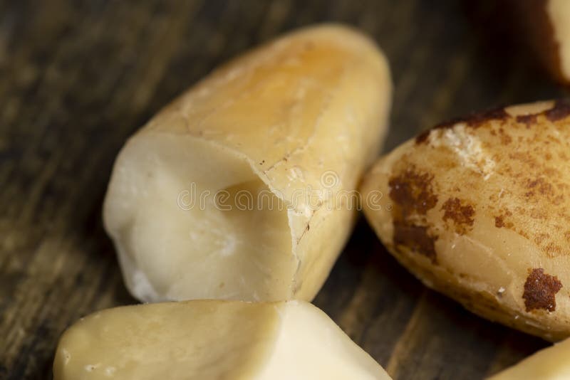 Fresh Brazil Nuts Peeled from the Shell on the Table Stock Image ...