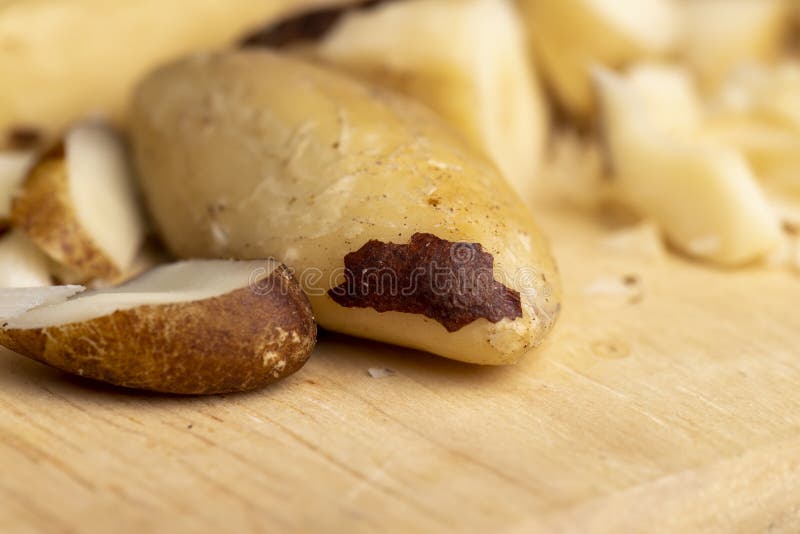 Fresh Brazil Nuts Peeled from the Shell on the Table Stock Image ...