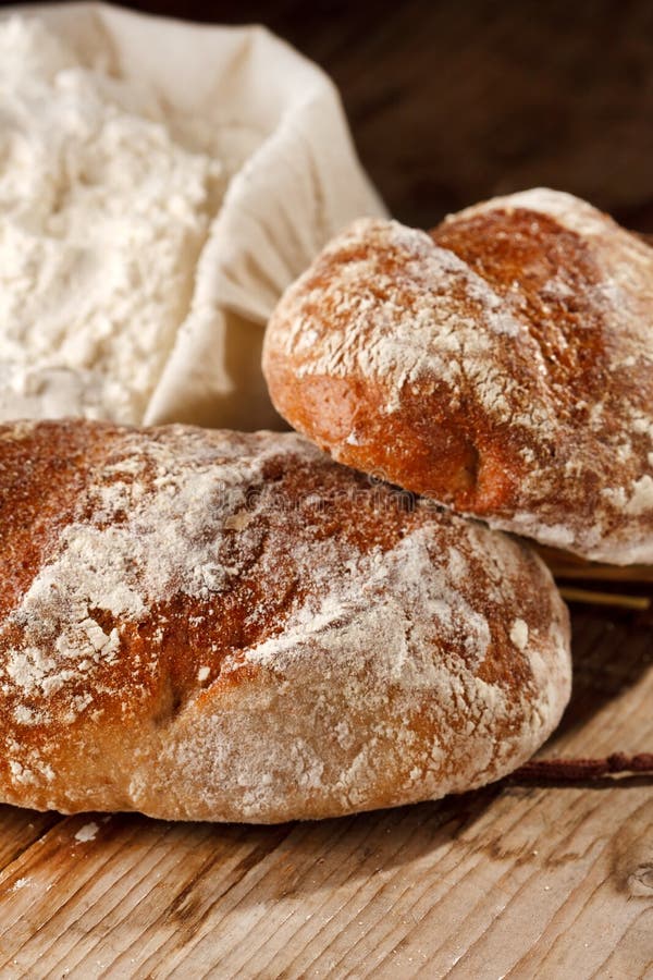 Fresh bread stock photo. Image of country, round, wood - 19014062