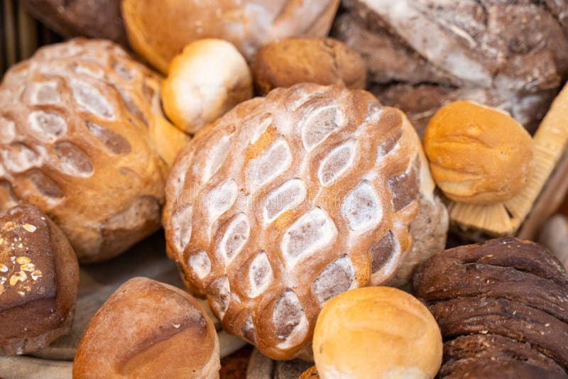 Fresh bread in bakery shop stock photo. Image of cuisine - 161827240