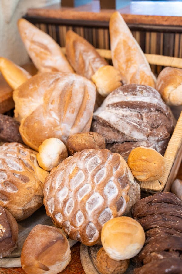 Fresh bread in bakery shop stock image. Image of cuisine - 161827241