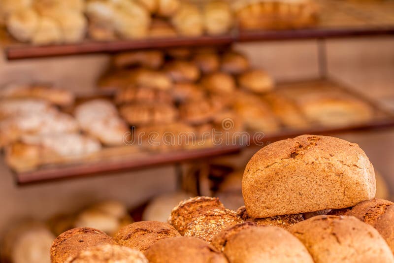 Fresh bread in the bakery stock photo. Image of selection - 58062488