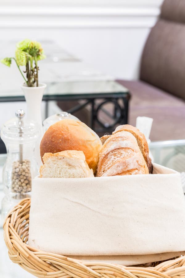 Fresh bread basket stock photo. Image of food, wheat - 124428994