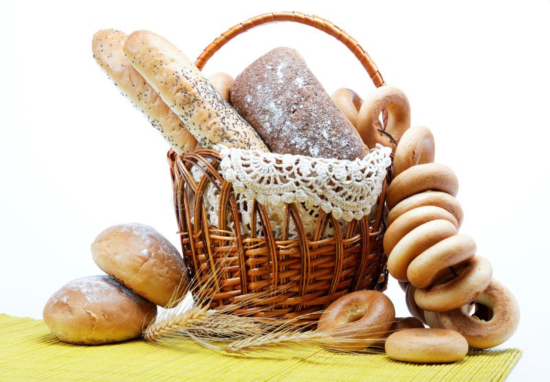 Fresh Bread in the Basket Fully . Stock Image - Image of pastry, bakery ...
