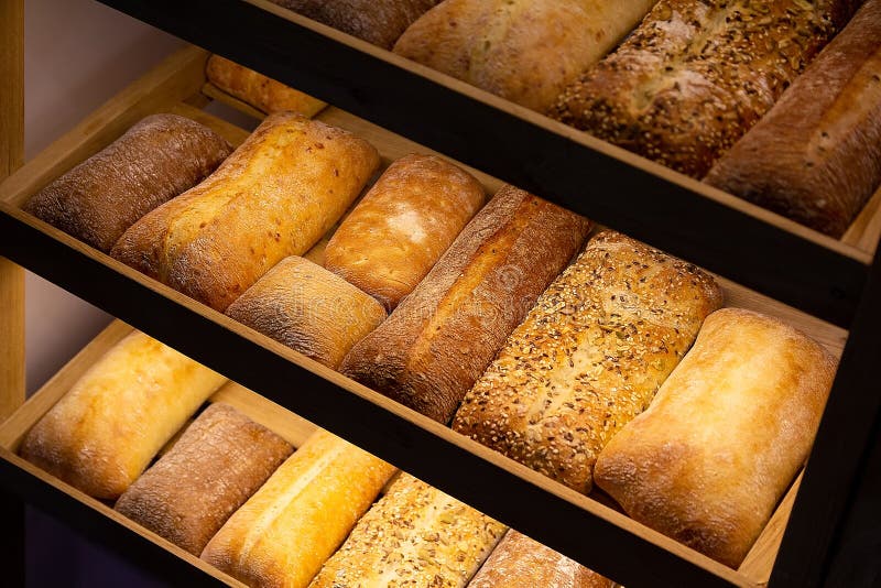 Fresh Bread on the Counter Close-up Stock Photo - Image of healthy ...
