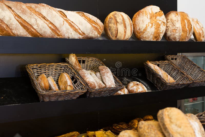 Fresh bread on counter stock image. Image of baked, gastronomy - 205654729
