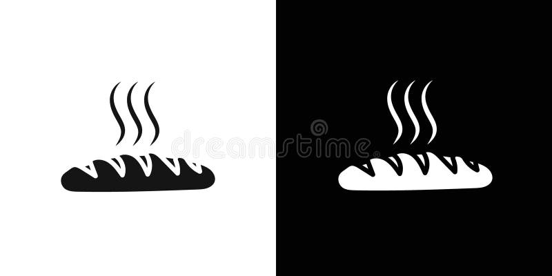 Fresh Bread Icon Flat Vector Set Outline Stock Vector - Illustration of ...